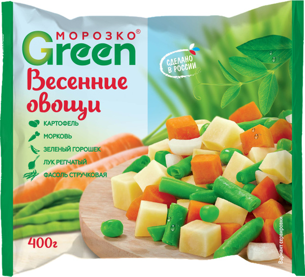 Весенние овощи Морозко Green, замороженные, 400 г - купить с доставкой ...