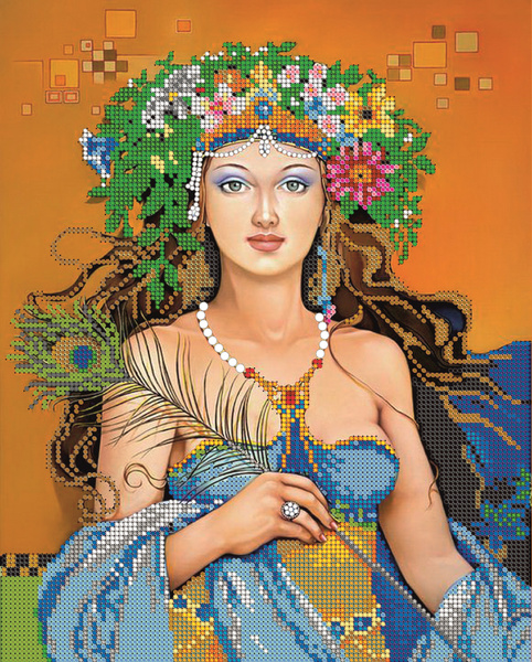 Схема для вышивания бисером Светлица без бисера картина Перо павлина 24 30 см купить с