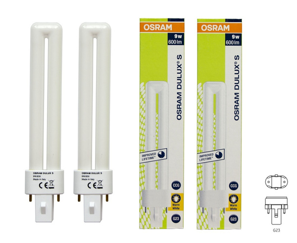 OSRAM Лампочка Dulux S 9W/830 G23 ( 2 штуки ), 9 Вт, Люминесцентная ...