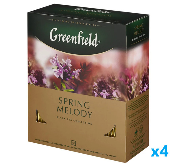 Чай черный GREENFIELD Spring Melody, 100пак х 4 шт - купить с доставкой ...