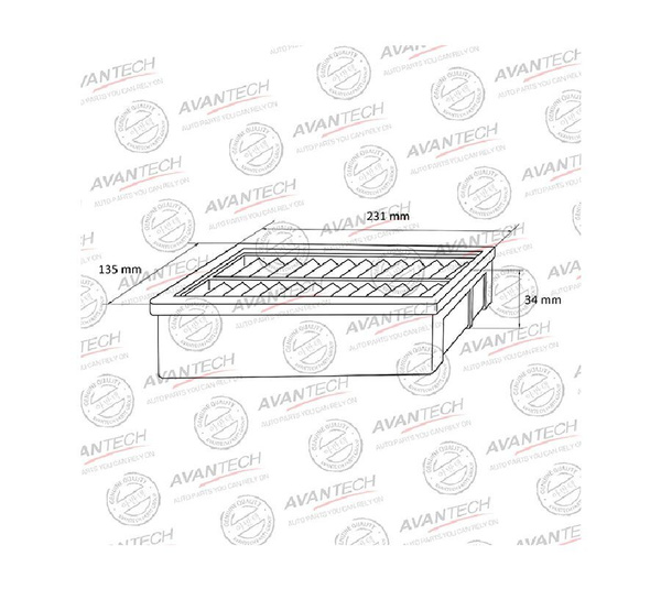 Фильтр воздушный Avantech AF0226_AF0226_41346 - купить по выгодным ...