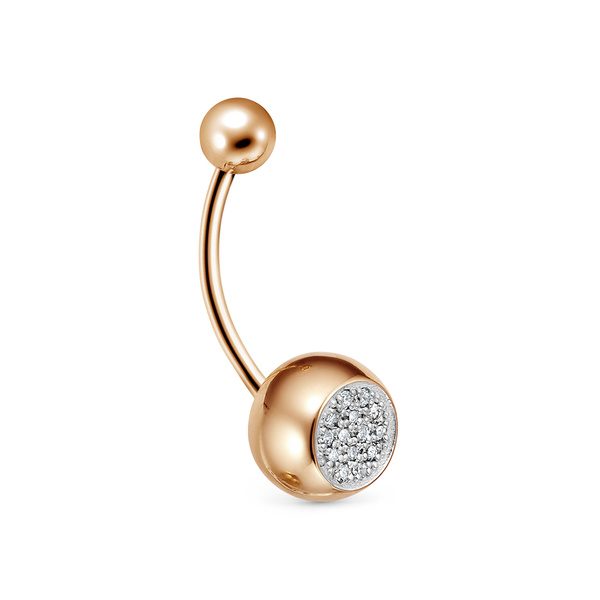 Vesna jewelry Пирсинг Золотой пирсинг в пупок с натуральными с ...