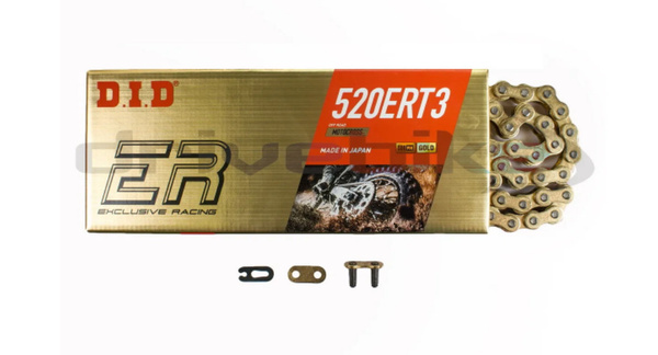DID Цепь ERT3 520 G&B 120 звеньев с замком-защелкой, золотая - купить ...