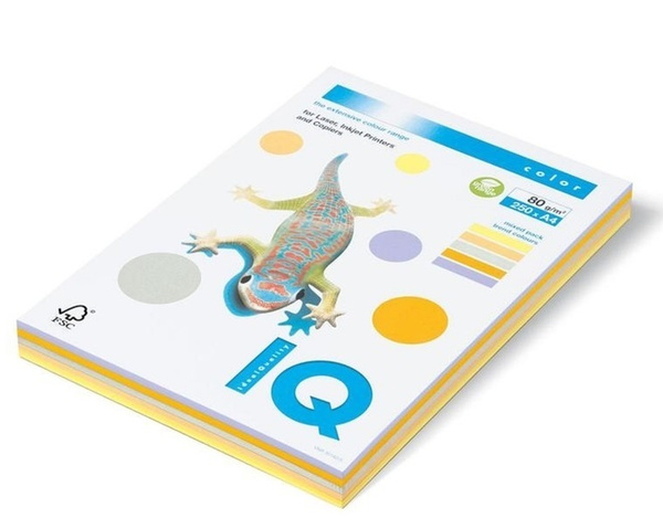 Бумага цветная IQ COLOR Trend (А4,80г,34,12,21,22,10), для всех видов ...