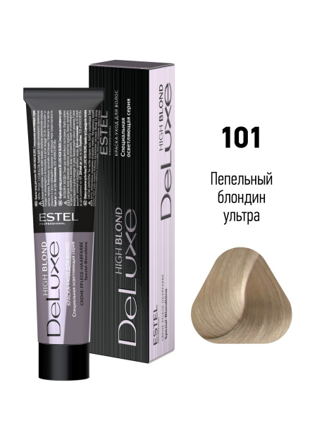 ESTEL PROFESSIONAL Профессиональная краска для окрашивания волос DE LUXE HIGH BLOND 101 ...