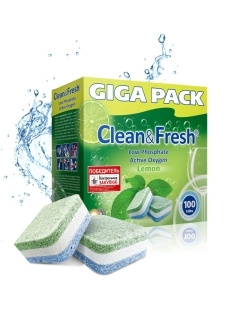 clean&fresh Таблетки для посудомоечных машин 5 в 1 100шт - купить с ...