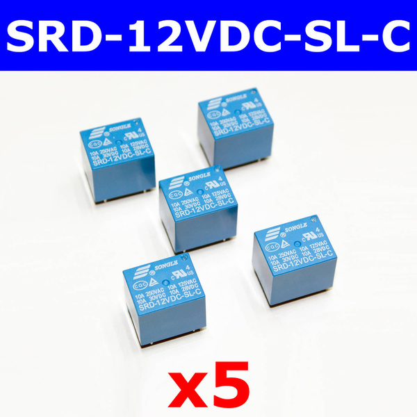5 шт * SRD-12VDC-SL-C -реле электромагнитное (12В, 250В/10А, тип "C ...