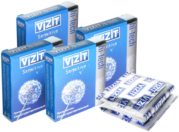 Vizit hi-tech презерватив sensitive сверхчувствительные (в упаковке 3шт ...