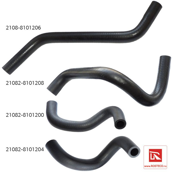 Патрубки печки комплект 4шт. epdm Rosteco 21197 - ROSTECO арт. 21197 ...