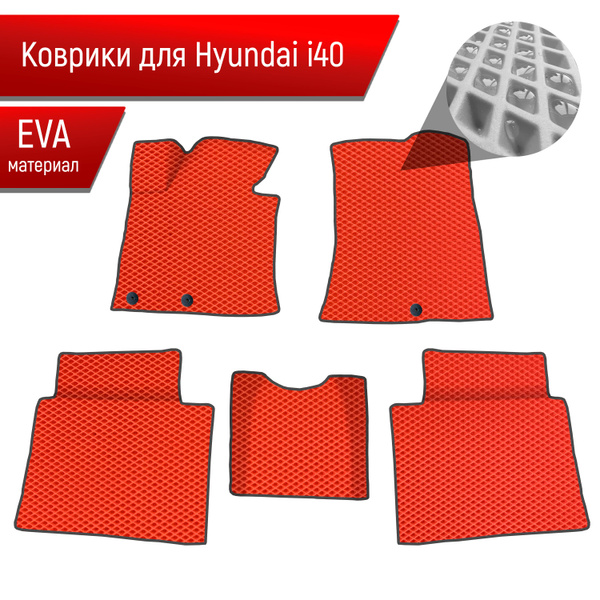 Коврики в салон автомобиля Richmark EVA I40, цвет черный, красный - купить по выгодной цене в ...