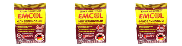 EMCOL Обойный клей Флизелиновый, 200 г, 3 штуки / купить на OZON по ...