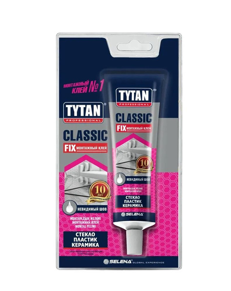 Монтажный клей Tytan Professional Tytan Classic Fix 100 мл, прозрачный ...