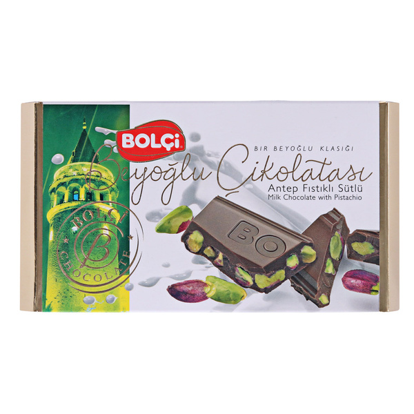 Молочный шоколад Bolci с цельной фисташкой, 150 г - купить с доставкой ...