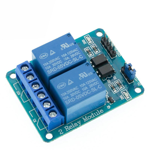Модуль реле 2-канальный DC 5В для Arduino (Ардуино) АС250В 10А (У ...