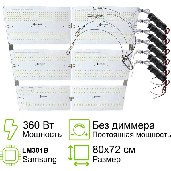 Комплект квантум борд 360 Вт (60Втх6) 1.6 Ultra Quantum board Samsung lm301b 3000K+5000K ...