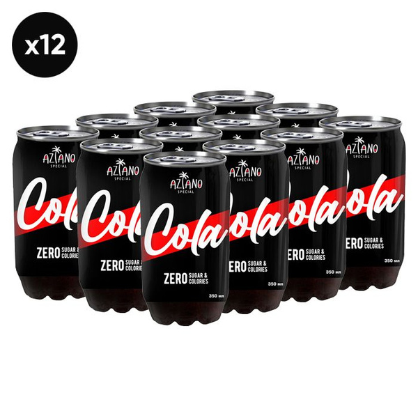 Газированный напиток Aziano Cola Zero со вкусом колы (без сахара), 350 ...