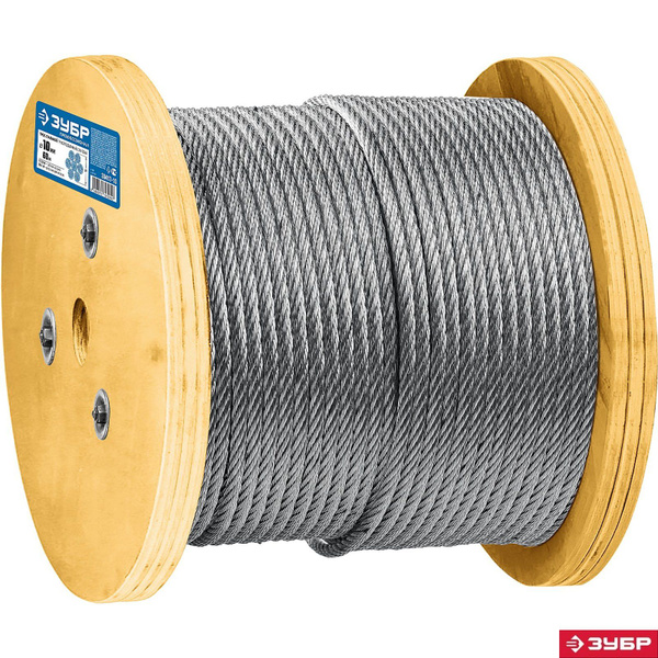 Трос ЗУБР d10 мм, L60 м, DIN 3066, грузоподъемный стальной ...