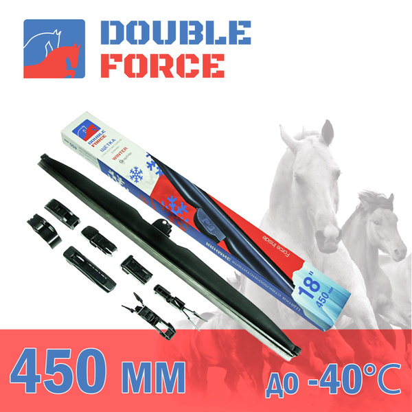 Щетка стеклоочистителя каркасная Double Force 1719253, крепление Крючок ...