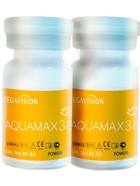 AQUAMAX 38 -1,50 / 14.0 / 8.6, 2 флакона (2 линзы) контактные ...