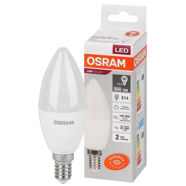 Светодиодная Лампочка OSRAM E14 560 Лм 6500 К - купить в интернет ...