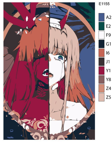 Детская картина по номерам E1155 "Аниме - Любимый во Франксе (Darling ...