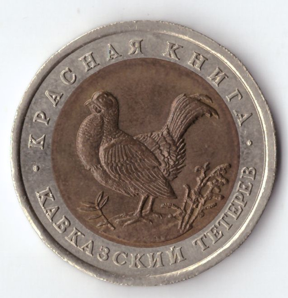 50 рублей 1993 года Кавказский тетерев XF (Монета) - купить в интернет ...