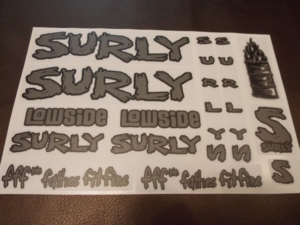 Surly lowside наклейки для велосипеда на раму серый МАТОВЫЙ на ...
