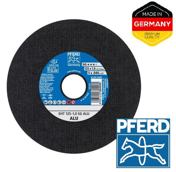 Круг отрезной по алюминию PFERD 125 x 1 x 22.23 SG ALU (2 шт) купить на ...