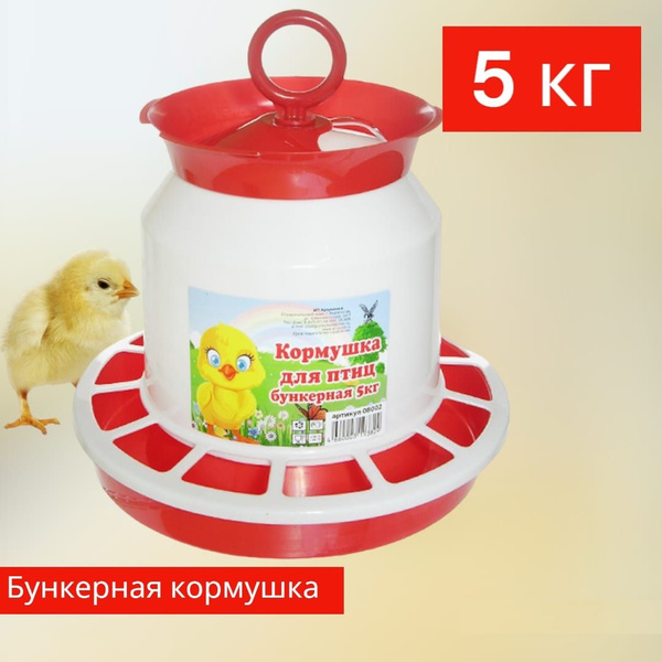 Кормушка бункерная на 5 кг для птиц сельскохозяйственных - купить с ...