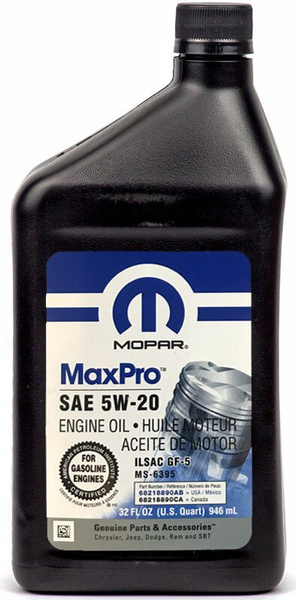 Масло моторное Chrysler (Mopar) 5W-20 Синтетическое 68518202АА купить c ...