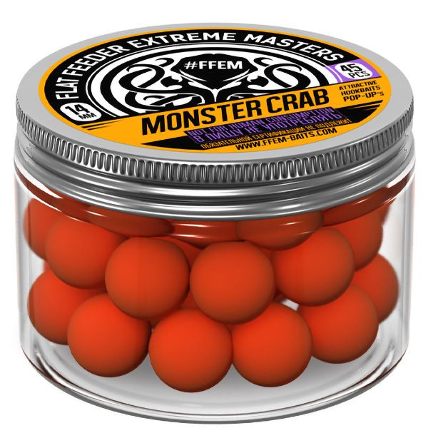 Бойлы для рыбалки плавающие FFEM Pop-Up 14 мм Monster Crab 45 шт / Насадки рыболовные / На карпа ...