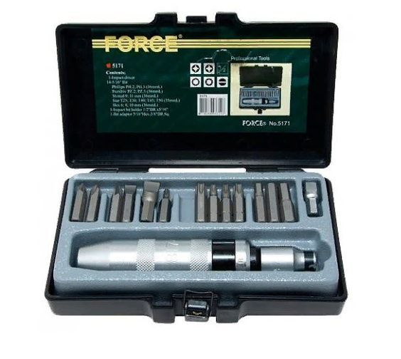 Отвертка ударная с 17 насадками FORCE 5171 - купить в интернет-магазине ...