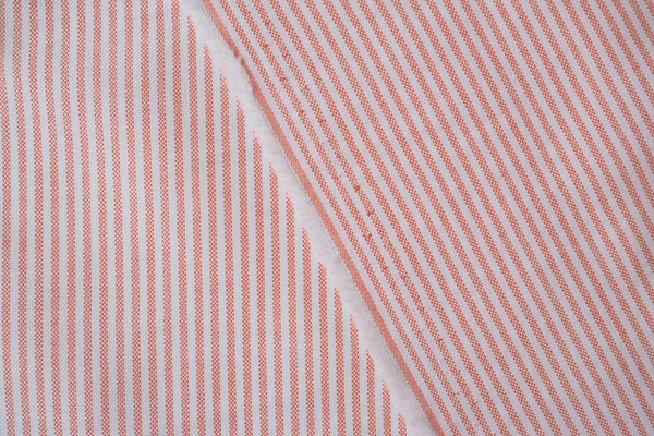 Ткань рубашечный хлопок в белую и персиковую полоску, 1 пог.м - купить ...