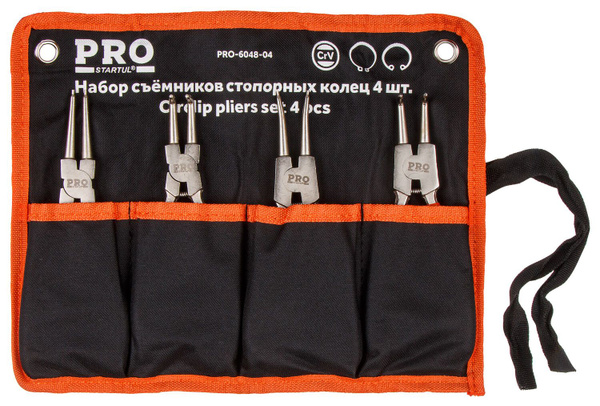 Набор съемников стопорных колец на полотне 4 предмета PRO STARTUL (PRO ...
