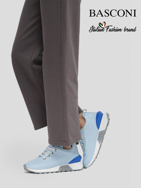 Кроссовки Женский BASCONI Натуральная кожа Бег, Кросс фитнес, размер 37 6 На любой сезон Шнурки ...