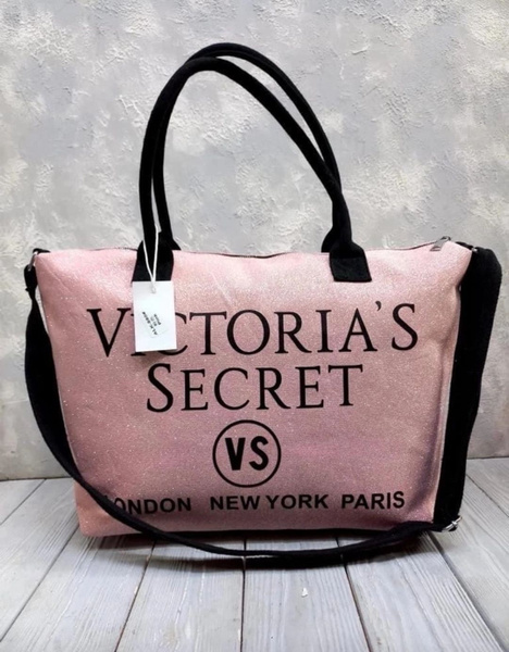 Сумка victoria secret розовая для зала пляжная шоппер блестящая на ...