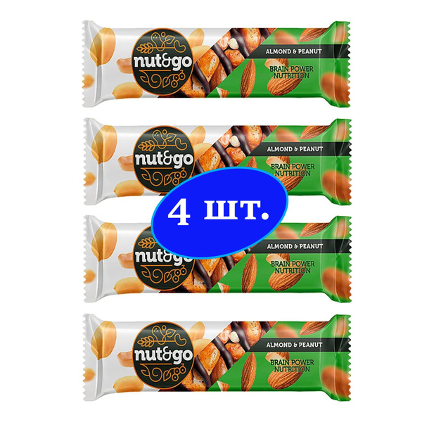 Шоколадный батончик Nut&Go - Almond & peanut, 36 г - купить с доставкой ...
