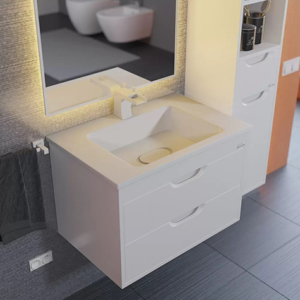 Тумба под раковину для ванной Uperwood Modul 65 см, подвесная, матовая ...