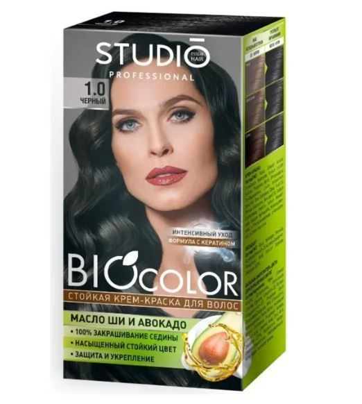 Studio Professional Essem Hair Крем-краска для волос, тон 1.0 Черный ...