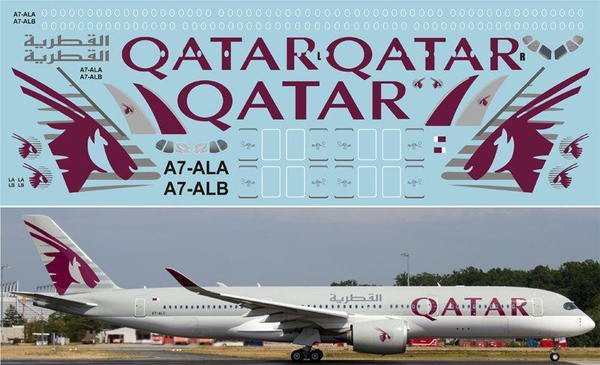 PAS-DECALS Декаль для Airbus A350 Qatar, 1/144 - купить с доставкой по ...