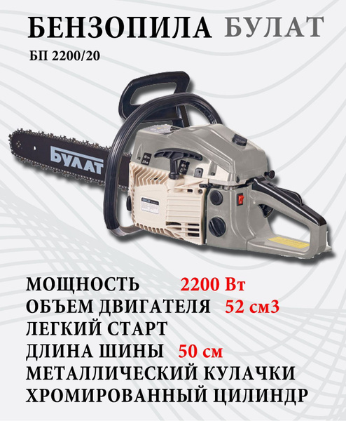 Бензопила БУЛАТ БП 2200/20 - купить с доставкой по выгодным ценам в ...