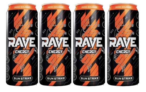 Напиток энергетический Rave Energy Sun Strike 500 мл х 4 шт - купить с ...