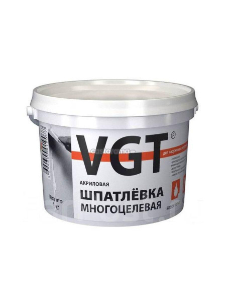 Шпатлевка многоцелевая для наружных и внутренних работ акриловая VGT ...