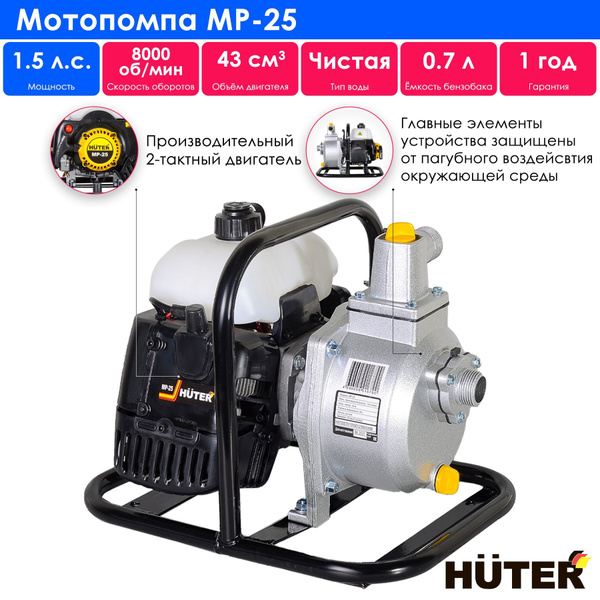 Мотопомпа Huter MP_черный_желтый - купить по выгодной цене в интернет ...