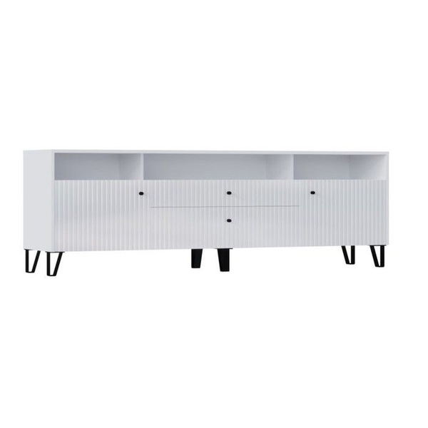 Тумба под ТВ Оливия, 2000х426х668,цвет белый / белый глянец купить на ...