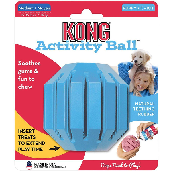 KONG Puppy Activity Ball Жевательная игрушка для щенков средних пород ...
