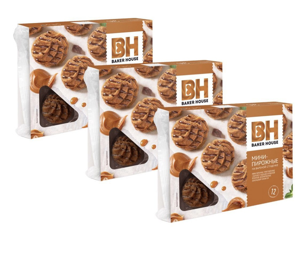 Baker House Мини-пирожные крошковые на варёной сгущёнке 240 г х 3 шт ...