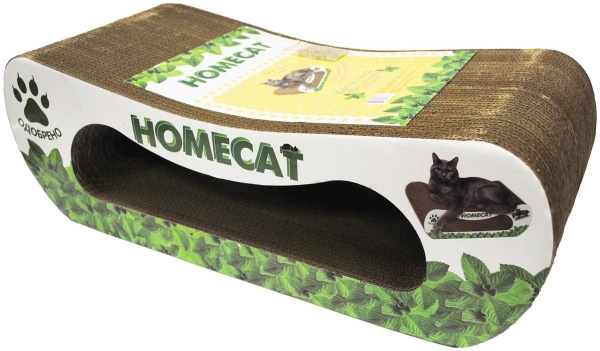 Homecat когтеточка мятная волна для кошек, гофрокартон, большая, 61 х 25 х 20 см - купить с ...