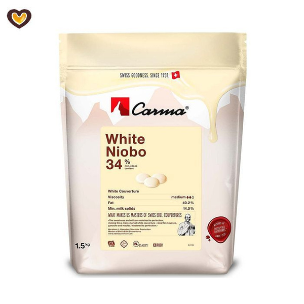Шоколад белый Carma White Niobo 34%, пак 1,5 кг, Швейцария - купить с ...