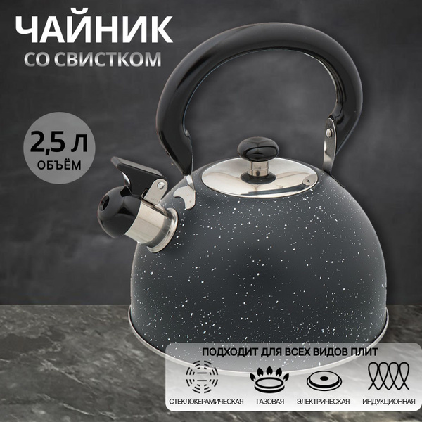 Чайник со свистком 2.5 л Daniks, для газовой, индукционной плиты - купить с доставкой по ...